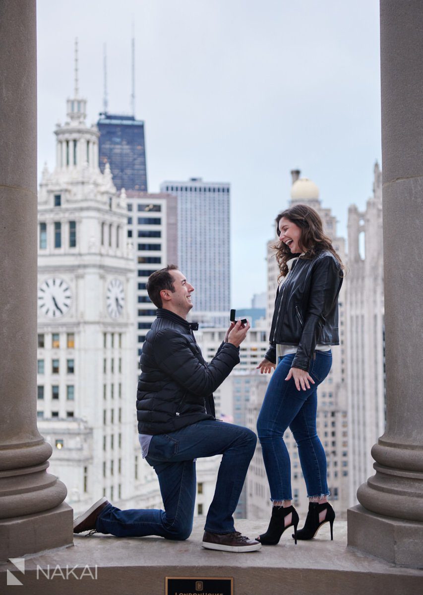 Chicago Proposal Photos // LondonHouse Cupola + Riverwalk